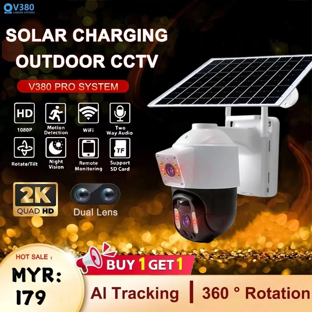 V380 PRO 4G SIM card solar outdoor CCTV Night Vision CCTV Camera IP66 ...