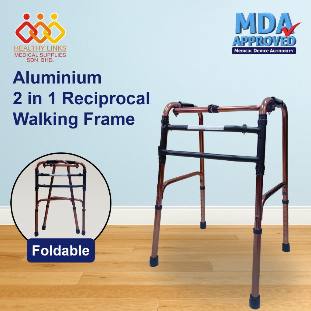 2 in 1 Aluminium Reciprocal / Foldable Stainless Steel Walking Frame ...