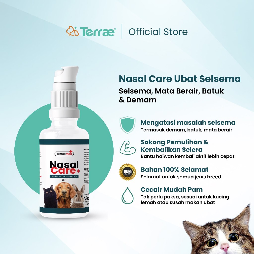 Terrae Nasal Care Ubat Selsema Kucing Batuk Flu Teruk Demam Mata Berair ...