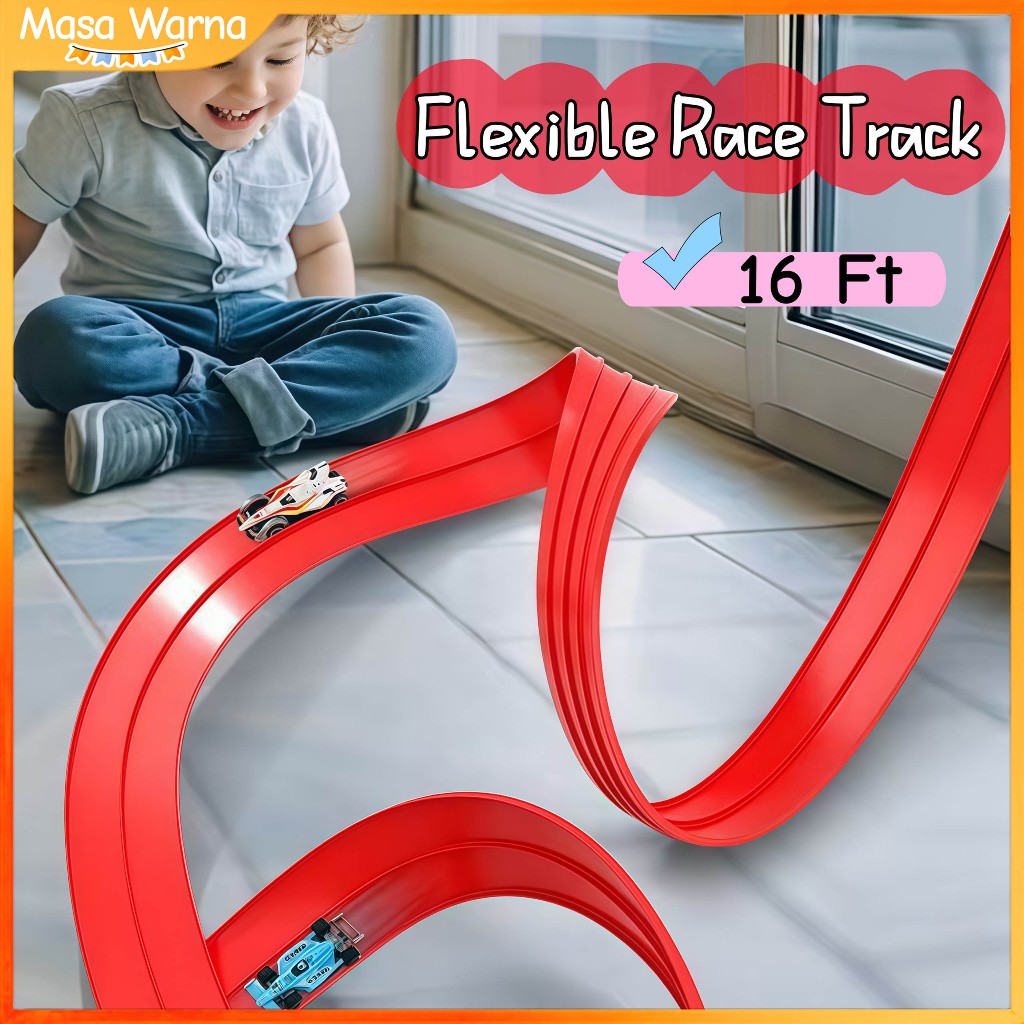 [NEW]Fun 16 Ft Flexible Race Track Kids Spin Way Track Race Car Ramp ...