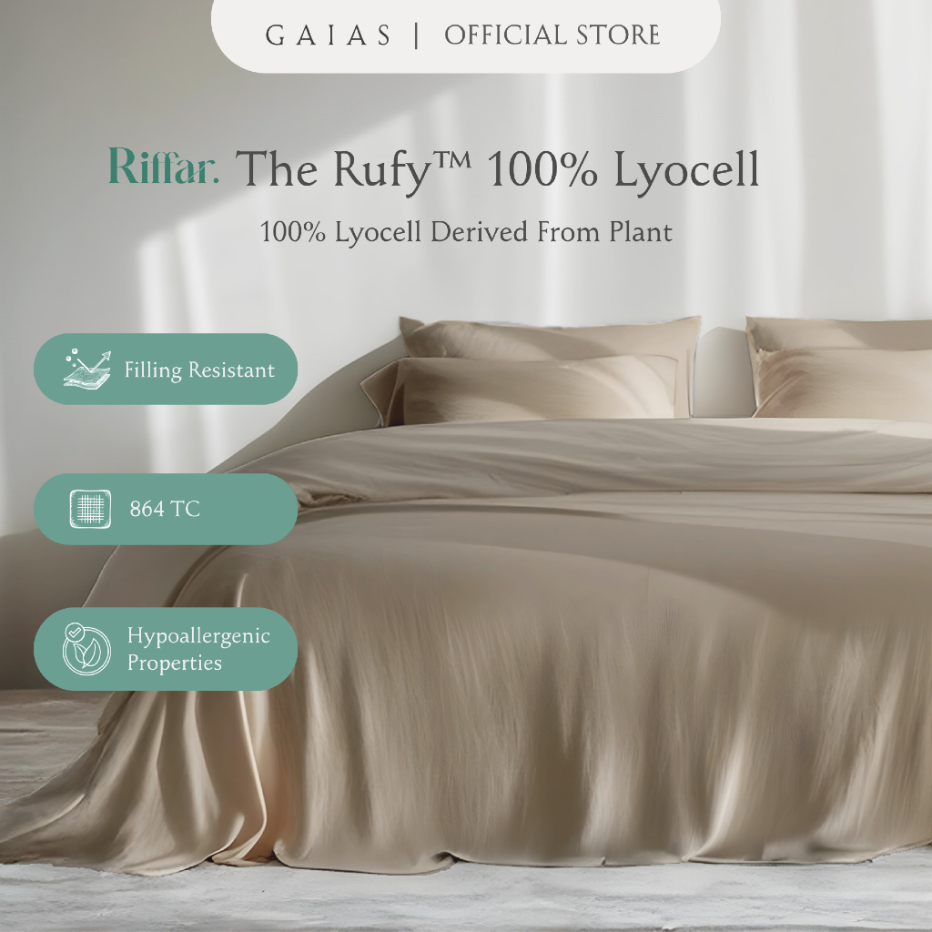 RIFFAR The Rufy™ 100% Lyocell Bed Sheet Set 4 in 1 - Size Single/Super ...