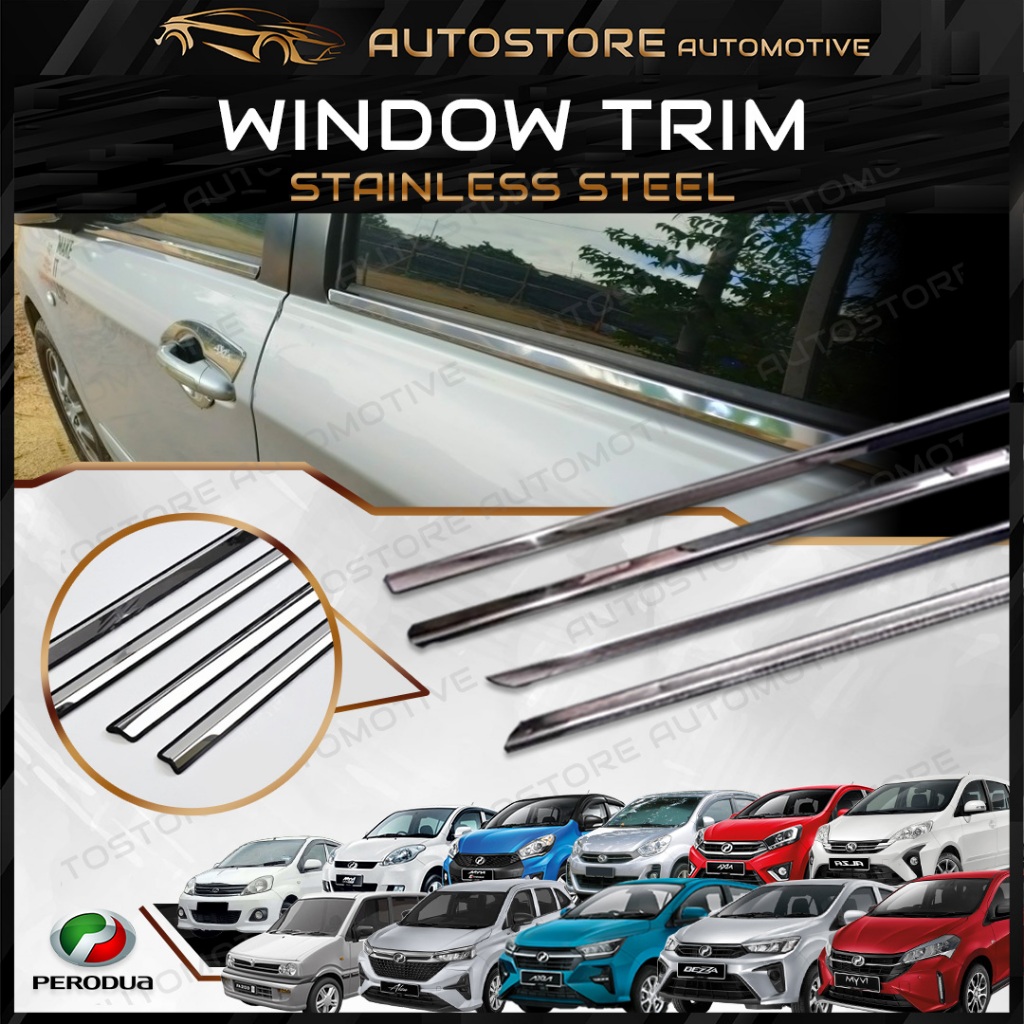 Perodua Door Window Panel Chrome Trim Stainless Steel Lining Door Trim ...