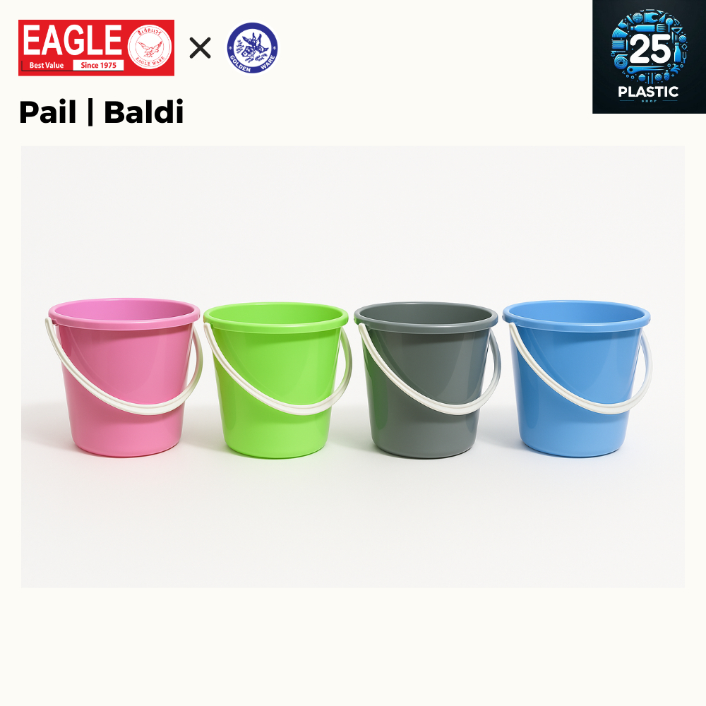0.5 to 6 Gallon Goldenware Plastic Pail Bucket with Handle / Baldi Air ...