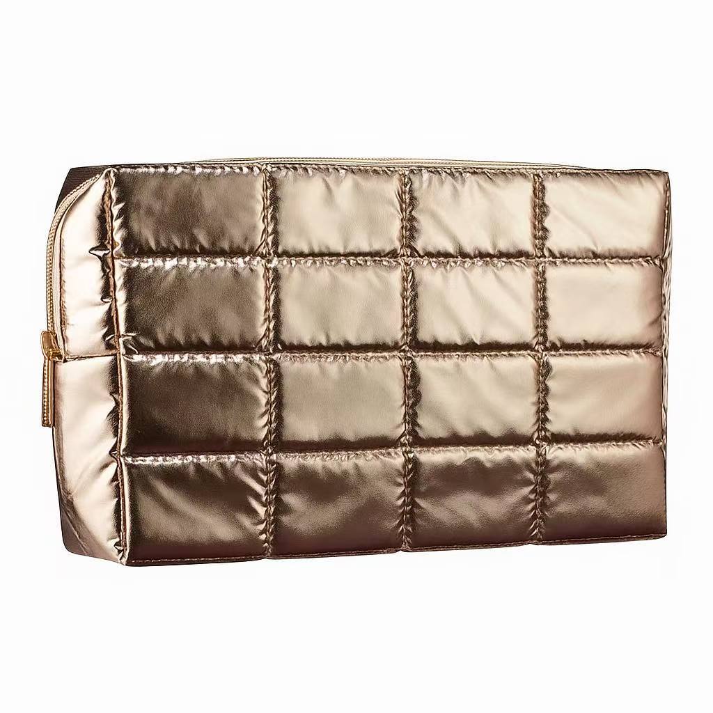 SEPHORA Puffy Metallic Makeup Bag Organizer Cosmetics Make Up Wash Bag ...