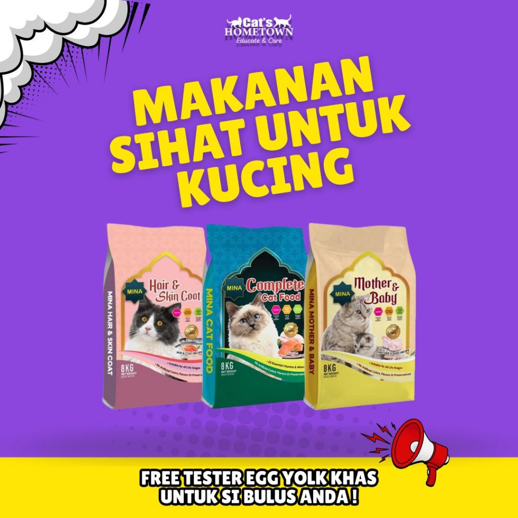 MINA Cat Food Assorted Flavour | Makanan Kucing Premium & Berkhasiat ...