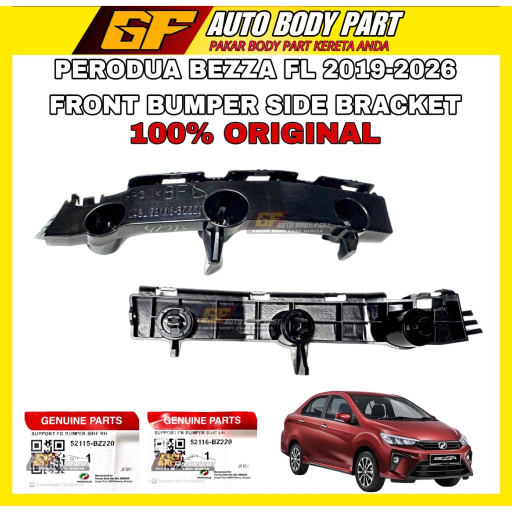 100% ORIGINAL PERODUA BEZZA FL 2019-2026 FRONT BUMPER SIDE BRACKET ...