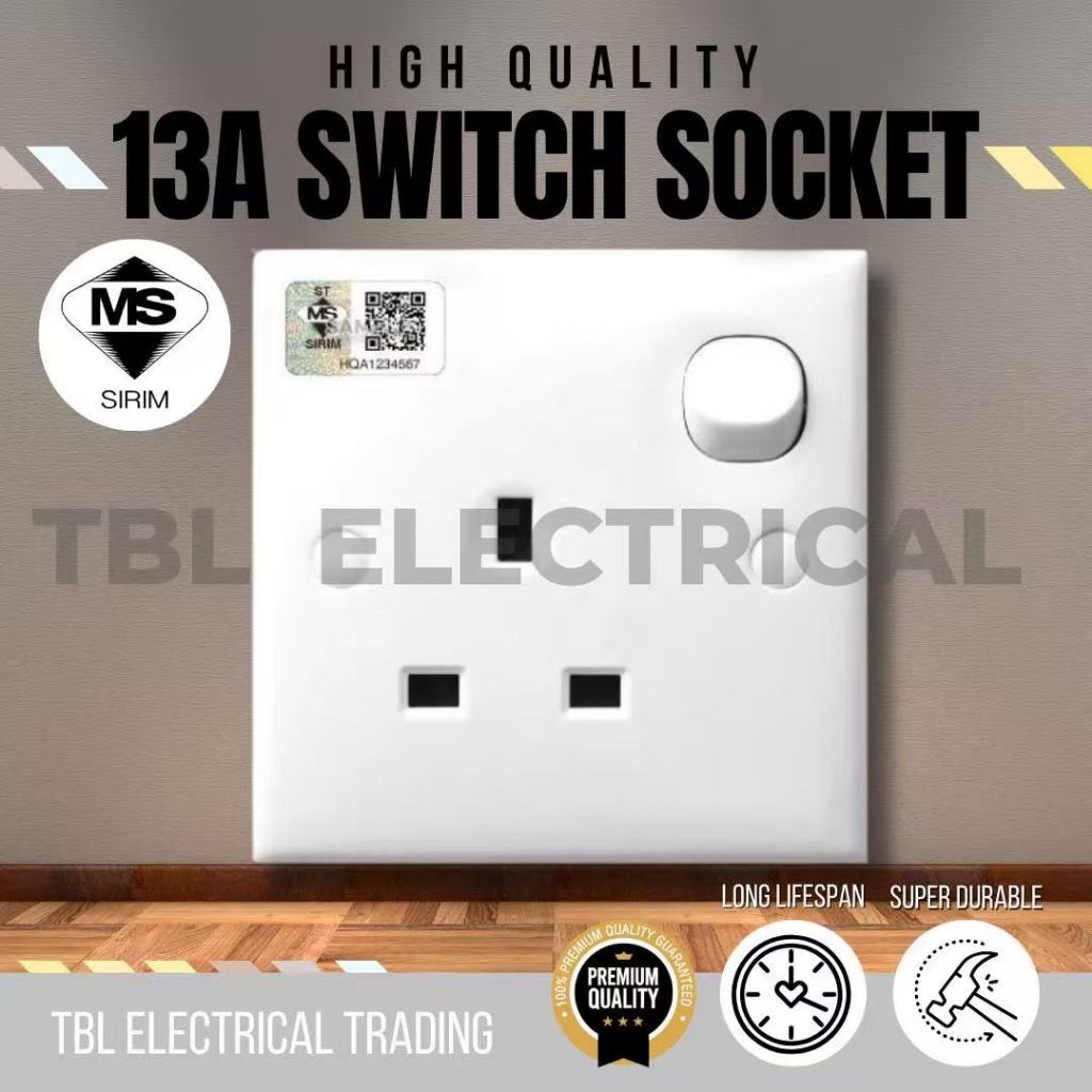 (SIRIM) 13A Switch Socket Outlet Electric Socket Switch | Shopee Malaysia