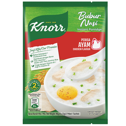 KNORR Bubur Nasi Perisa Ayam | Chicken Flavour Instant Porridge 3s x ...