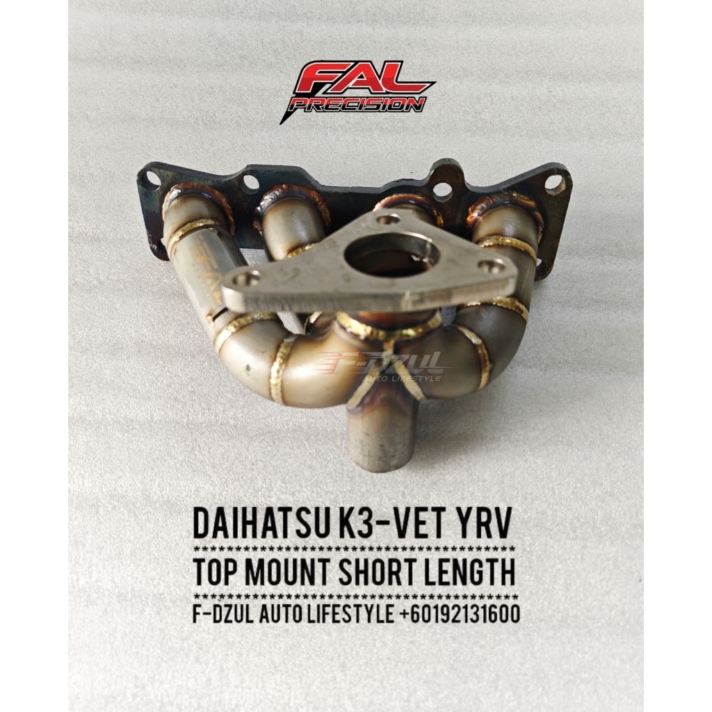 FAL Precision Banana Turbo Manifold Daihatsu K3-VET YRV Turbo Up Short ...