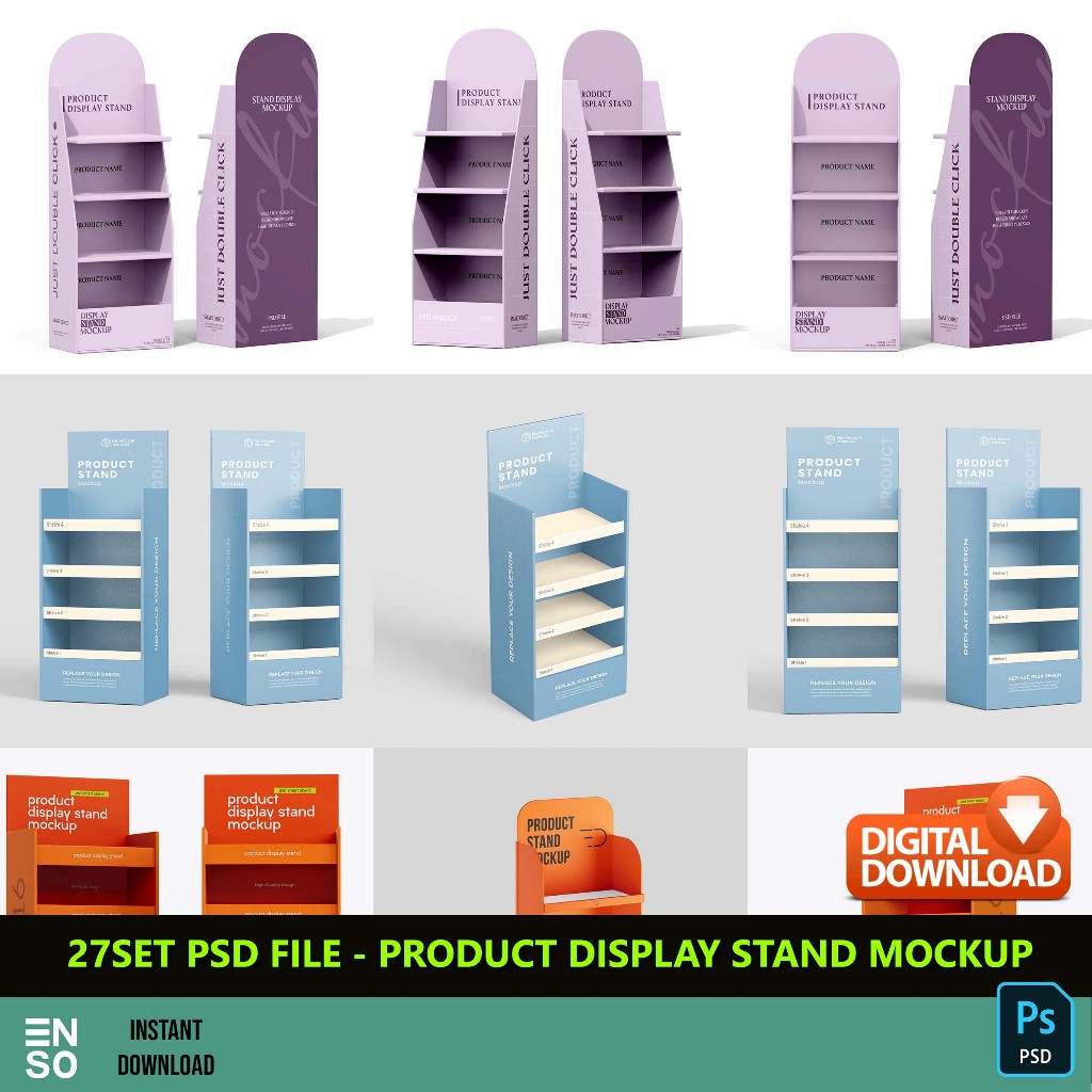 27Set PSD Files - Product Display Stand Mockup Template | Self Edit ...