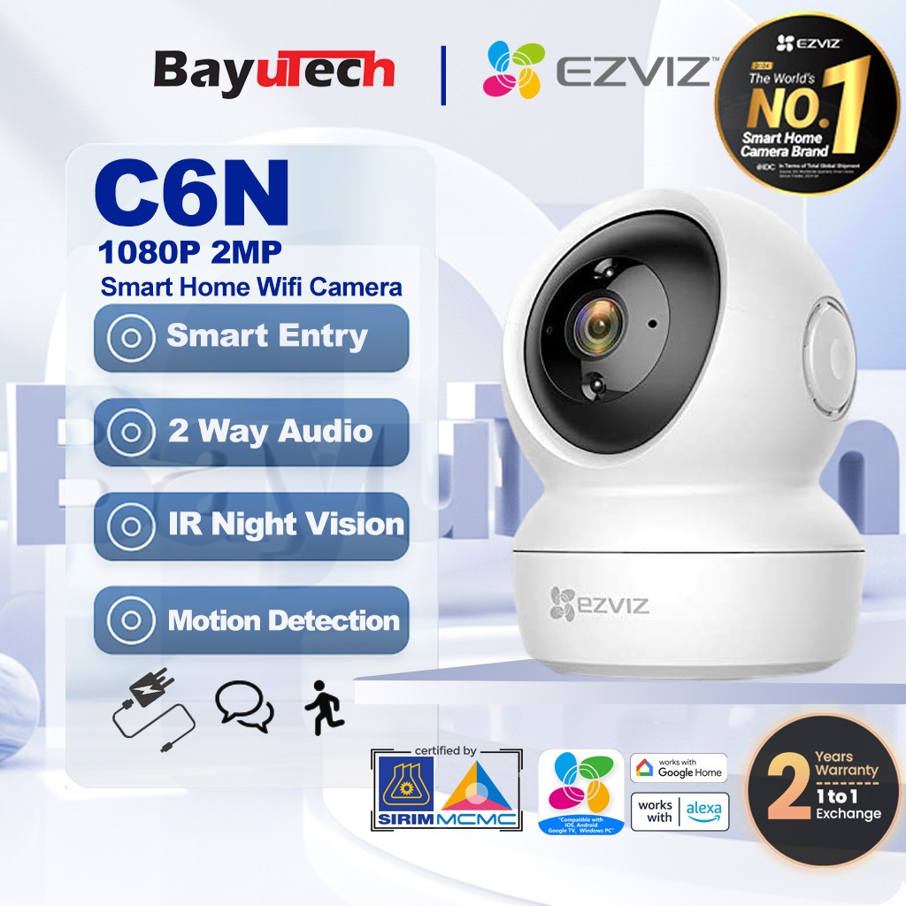 EZVIZ C6N 2MP / C6N G1 5MP 3K 8MP 4K Wi-Fi Indoor Security Smart Motion Tracking Pan & Tilt IP ...