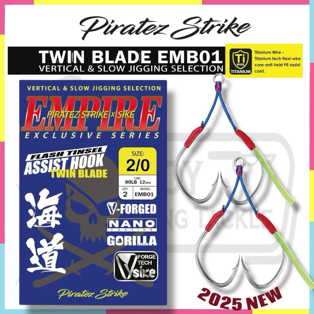 PIRATEZ STRIKE EMPIRE TWIN BLADE EMB01 ASSIST HOOK JIGGING HOOK ...