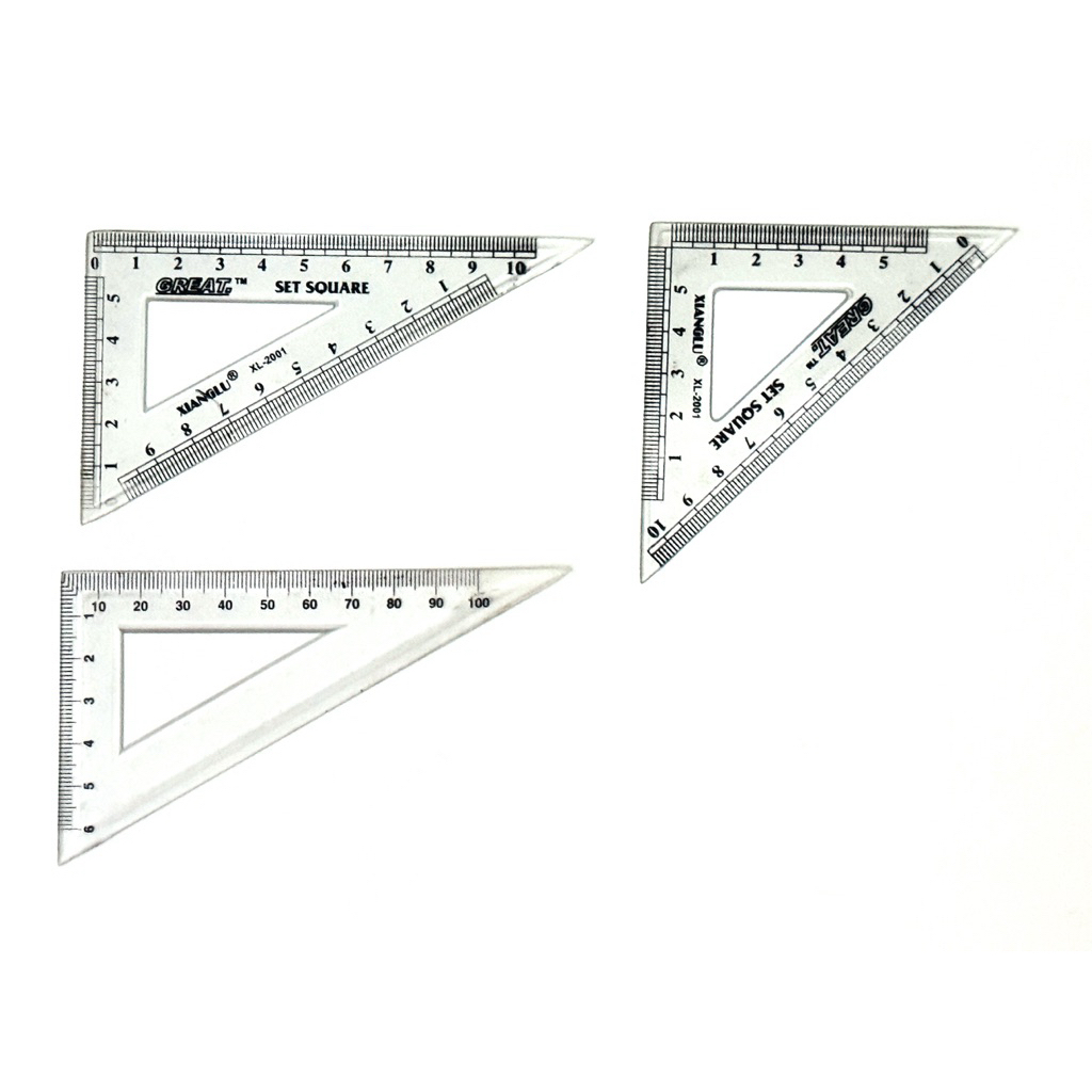 Triangle Ruler (transparent plastic) | Shopee Malaysia
