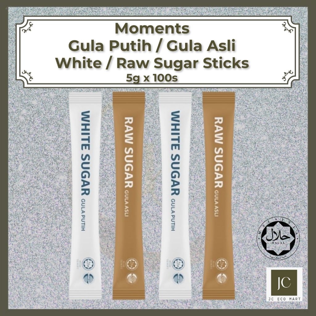Moments Gula Putih / Gula Perang (5g*100 s) | White / Raw Sugar ( 5g ...