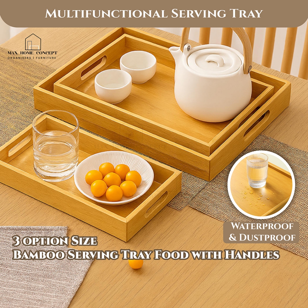 READY STOCK PREMIUM WOODEN SERVING TRAY | FOOD TRAY | CAFE TRAY ...