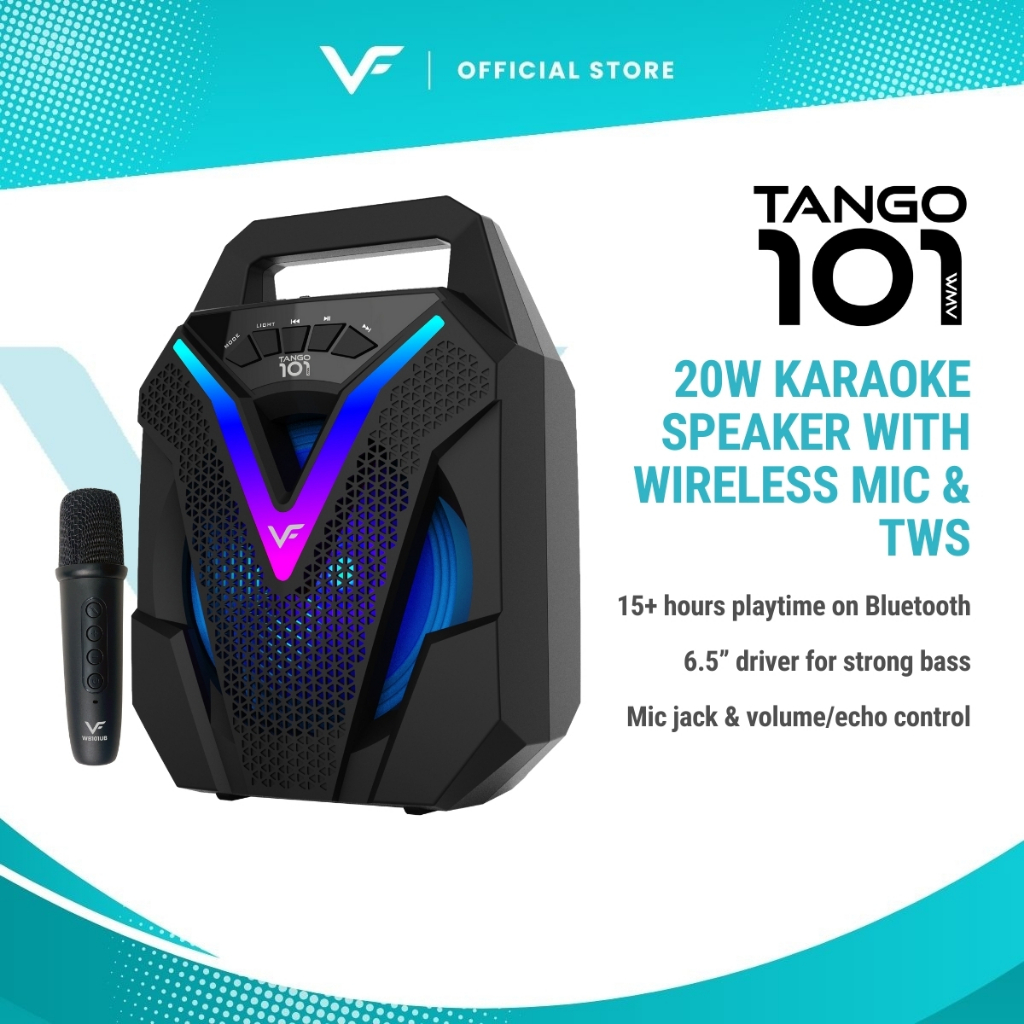 Vinnfier VF Tango 101 WMV 20W Max Portable Karaoke Bluetooth Speaker ...