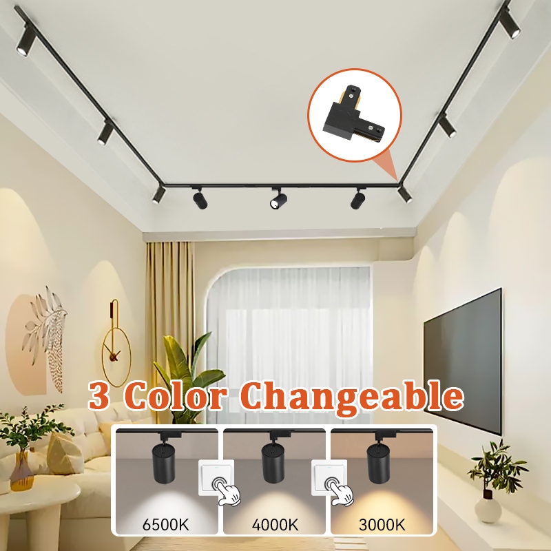 Led Track Light Set 3 Colour Spotlight 50/40/30/20/12W Lampu Siling ...
