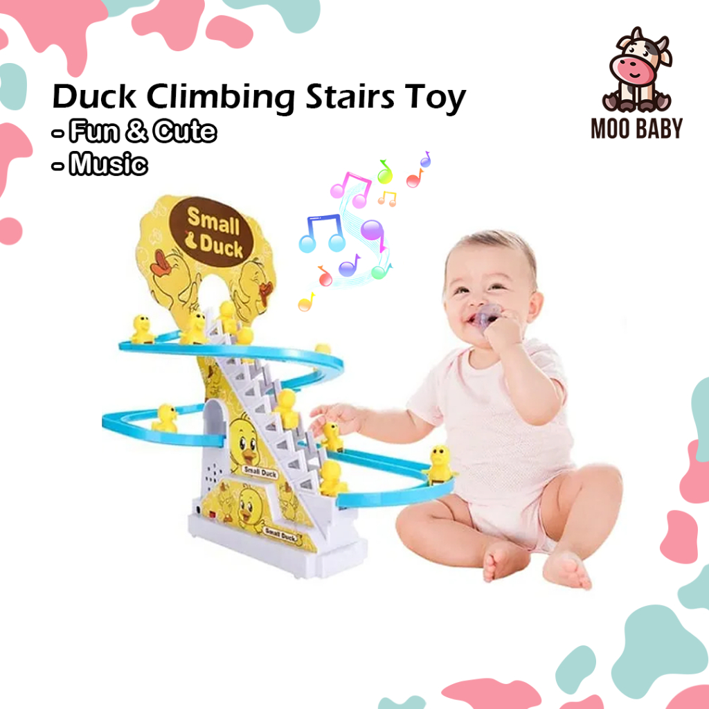 Moo Baby Mainan Itik Bergerak Duck Climbing Stairs Toy Duck Track Toy ...