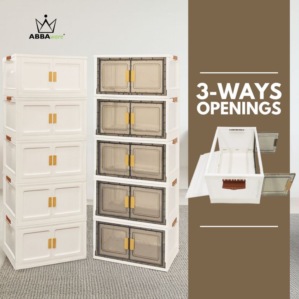 ABBAware 1/2/3/4/5 Layers Twin Doors Storage Cabinet/ Stackable ...