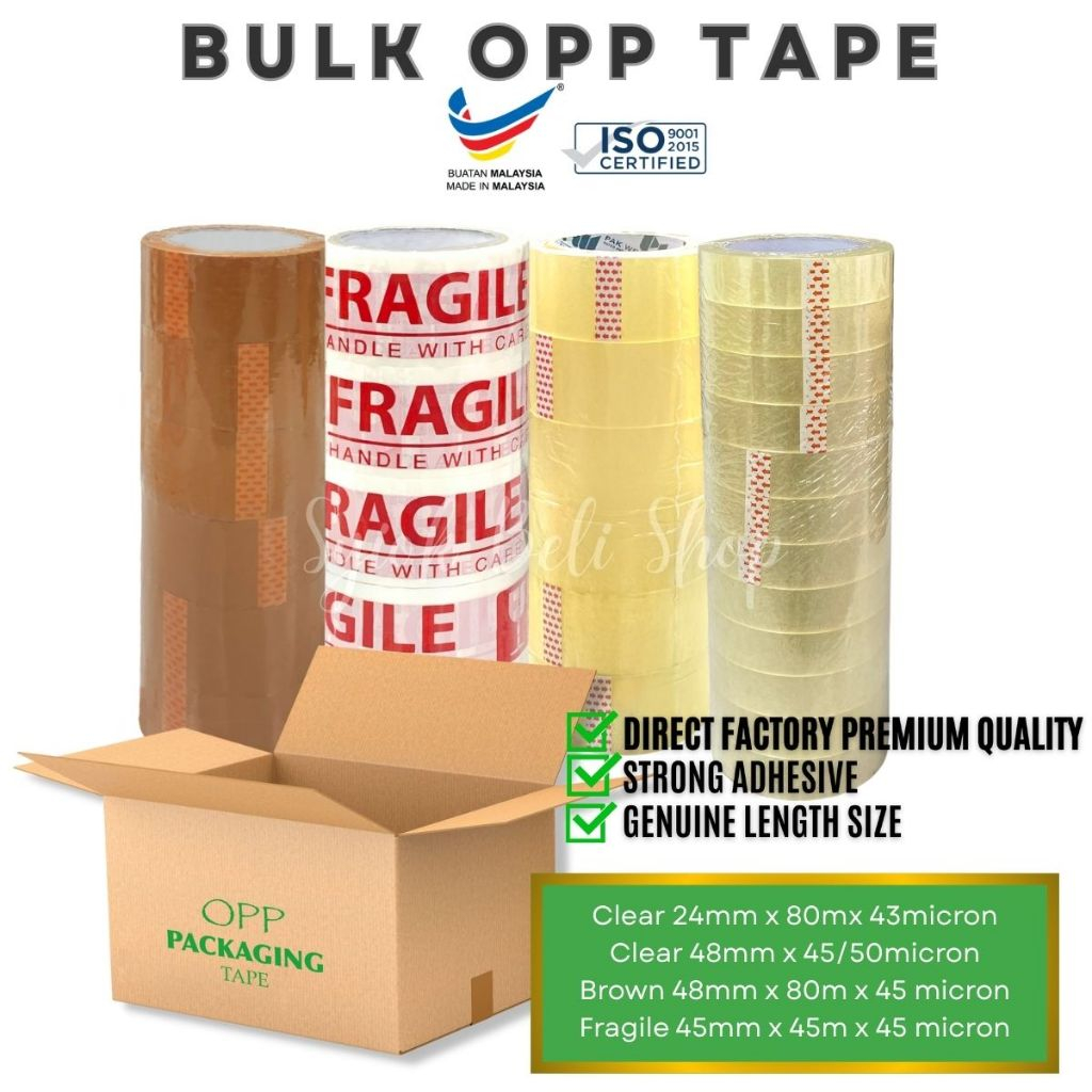[Bulk] OPP Tape Clear Cellophane/ Brown Cello/Fragile Adhesive ...