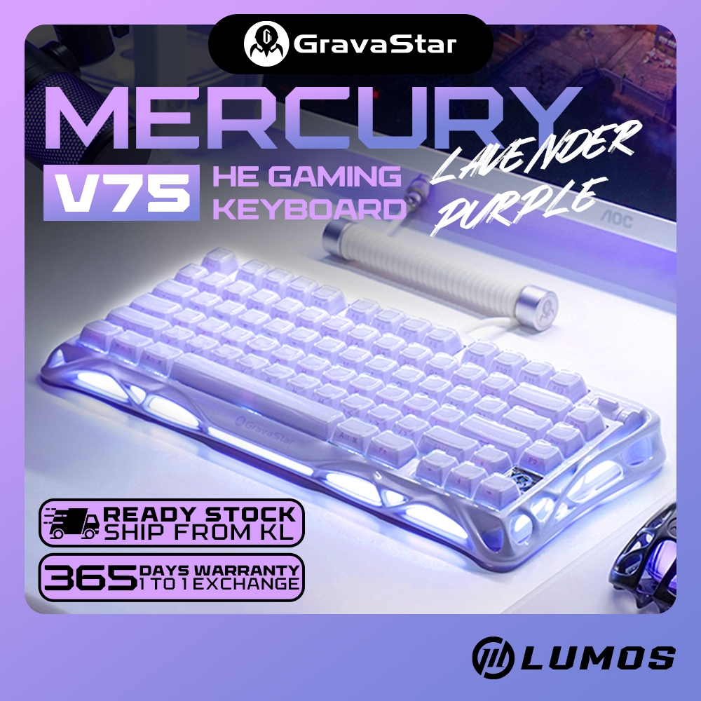 Gravastar Mercury V75 Lavender Purple HE High Performance Gaming ...