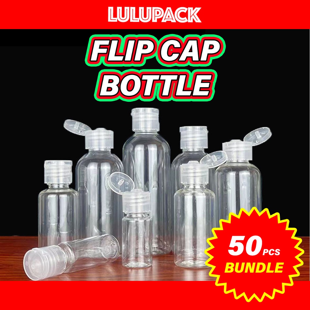 50pcs Transparent PET Plastic Bottle Flip Cap Botol Plastik Kosong ...