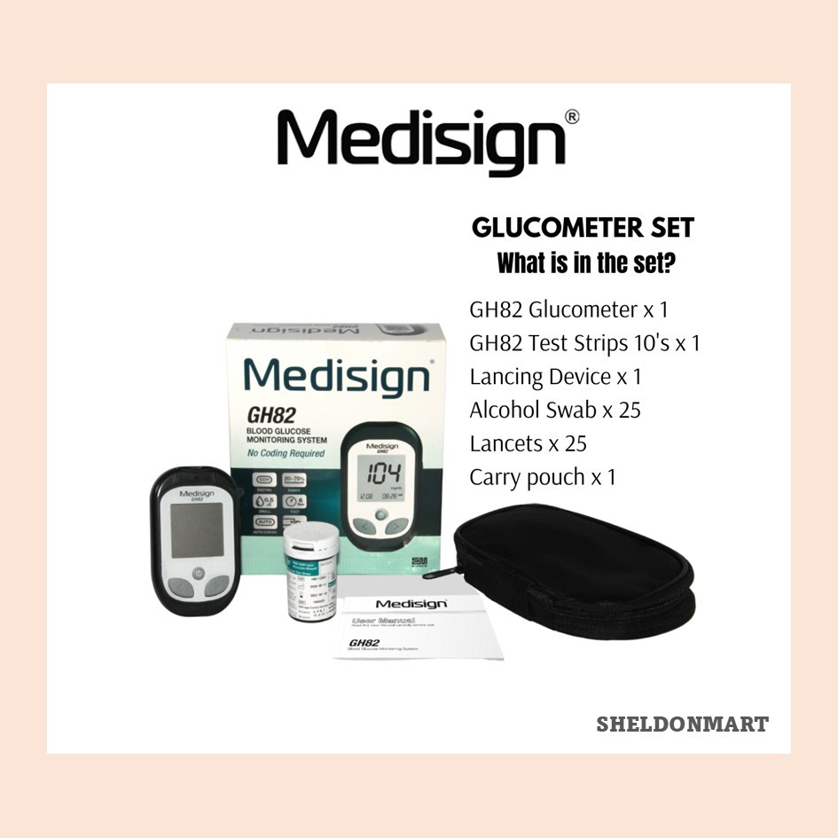 [EXP: 11.2026] MEDISIGN GLUCOMETER STARTER KIT (INCLUDE 10 TEST STRIPS ...