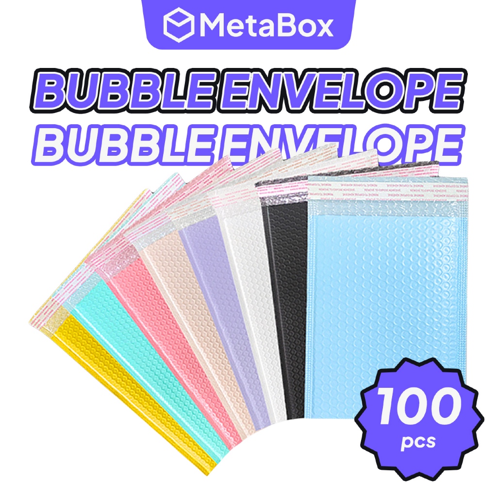 100pcs Bubble Envelope Mailer Padded Courier Bag Warna Sampul Gelembung ...
