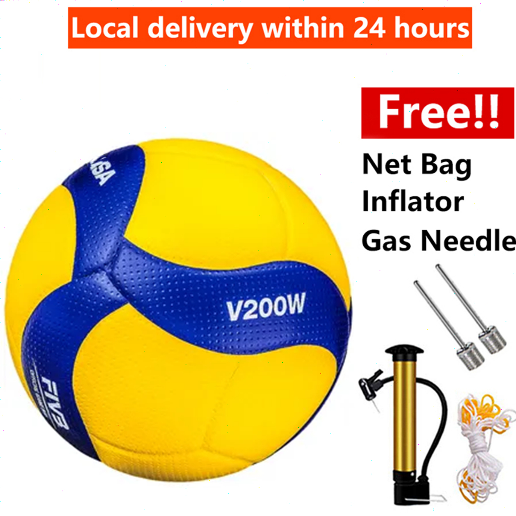 Mikasa VolleyBall Bola Tampar V200W Soft PU Volleyball Beach Match Training Good Quality Size5 ...