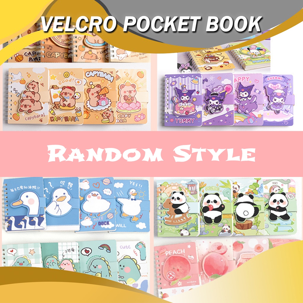 A7 Velcro Pocket Notebook Portable Cartoon Coil Notebook School Office ...