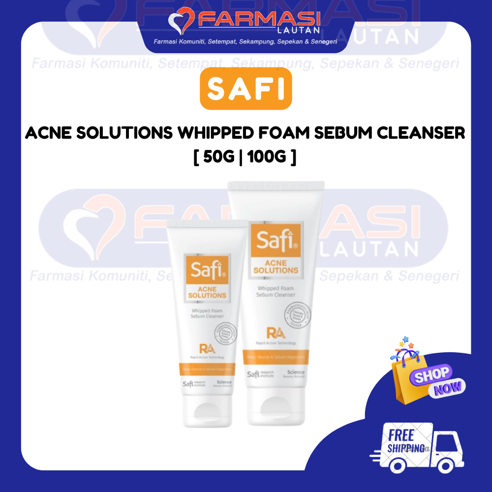 SAFI ACNE SOLUTIONS WHIPPED FOAM SEBUM CLEANSER - 50G | 100G | Shopee ...