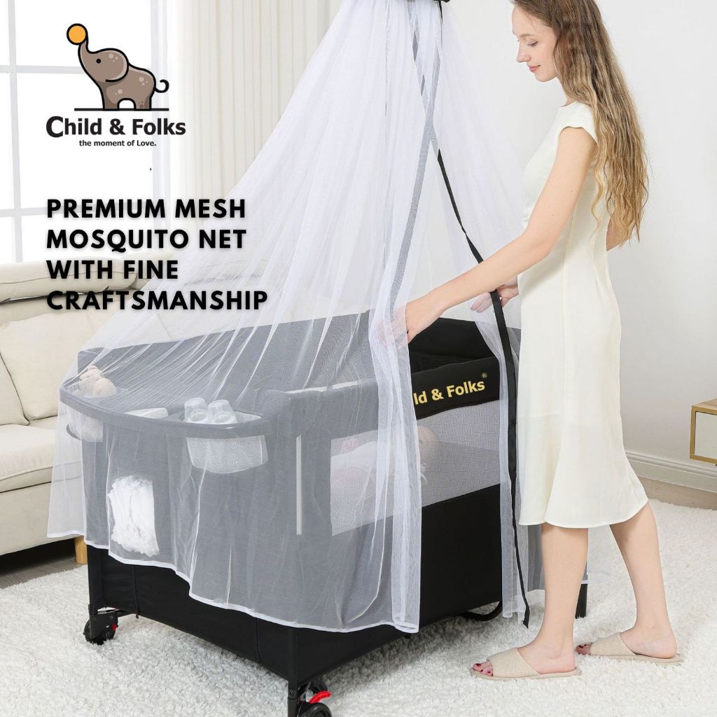 【Noel】Child & Folks Baby Cot 2 Level Portable Bed Playpen Travel Cot ...