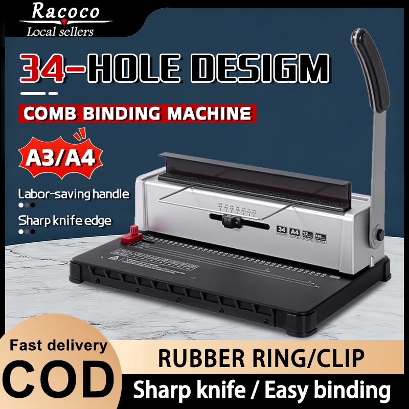 Comb Binding Machine A4/A3 Size Binding Machine Office 34 Hole Plastic ...