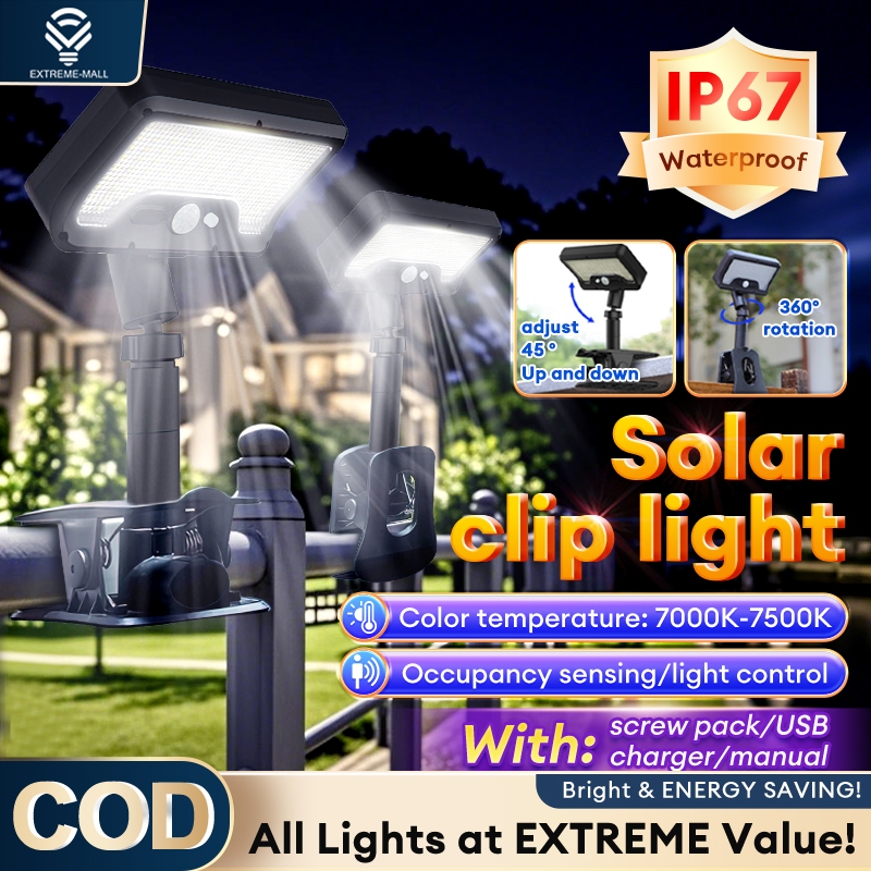 【CLAMP TANPA DRILL】Lampu Solar Sensor Auto Clamp Pagar | Anti Karat ...