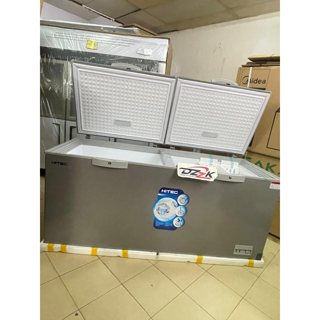 NEW 700L Hitec Chest Freezer Double Door HFZ-C710D2 Grey Energy Saving ...