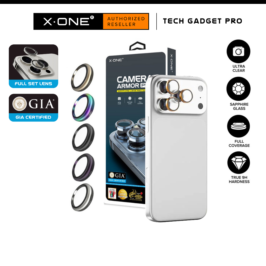 X.One Camera Armor Pro GIA Certified Sapphire 9H Glass Lens Protector ...