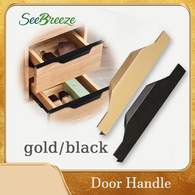 Handle Long Wardrobe Black Gold Invisible Cabinet Door handle Drawers ...
