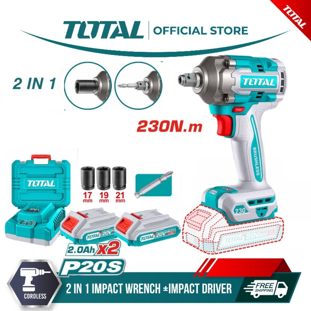 Total 2 in 1 Impact Driver & Impact Wrench TIWLI20208 / TIWLI20236 ...