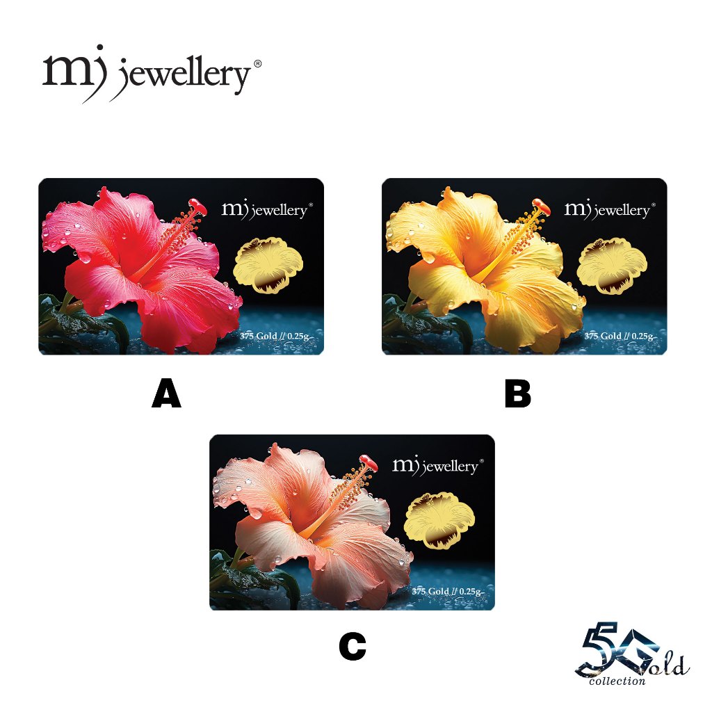 MJ Jewellery 5G Gold Collection 375/9K Bunga Raya Series Gold Bar F30 ...