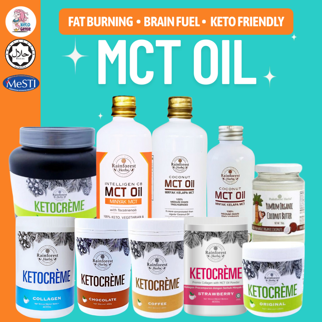 Rainforest Herbs Coconut C8 MCT Oil-Keto Bulletproof Beverage for Brain ...