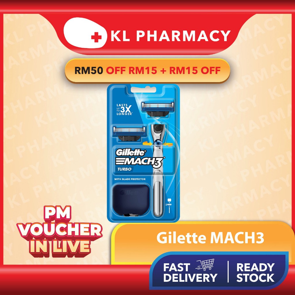 Gillette Mach3 Turbo Razor 3D 2UP | Shopee Malaysia