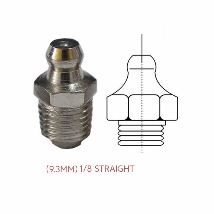 1/8 ( 9.3MM ) Grease Nipple Grease Fitting (Straight/ 45Degree ...