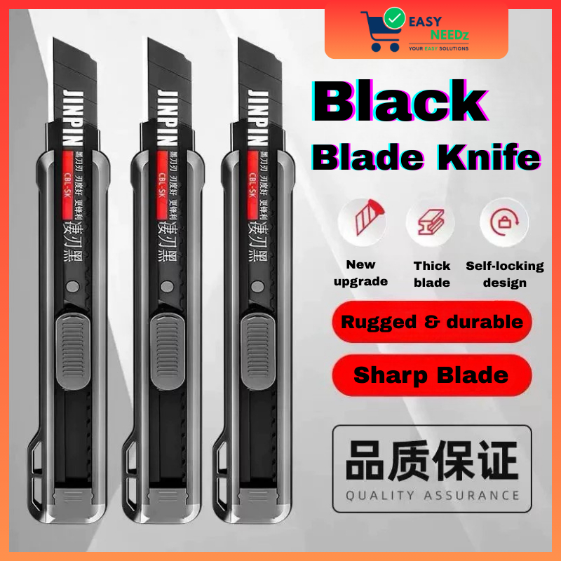 JINPIN Self-Locking Utility Knife with Tail Storage Compartment Auto ...
