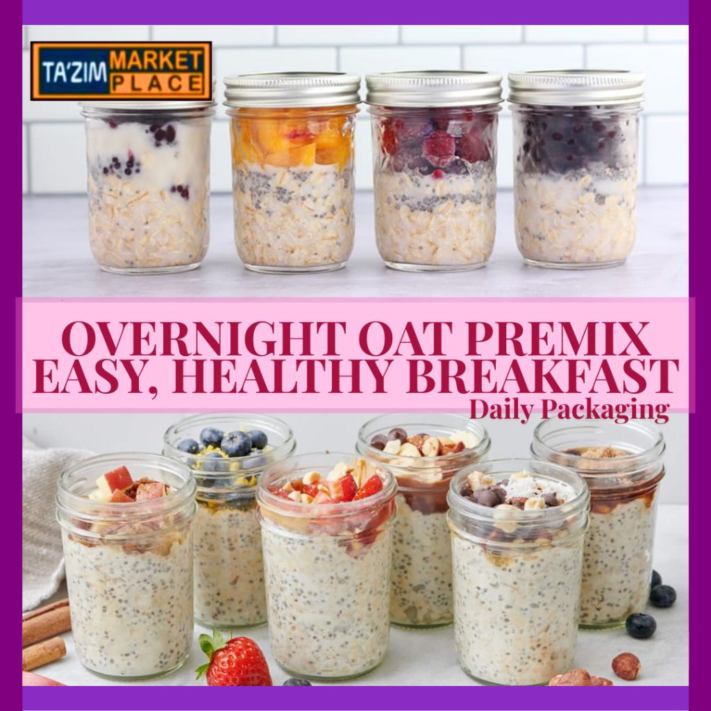 Overnight Oat Packs Premix Mix Flavor Daily Edition Rolled Oats Chia ...