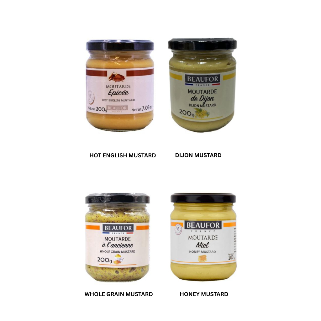BEAUFOR Mustard ( Dijon Mustard / Whole Grain Mustard / Hot English ...