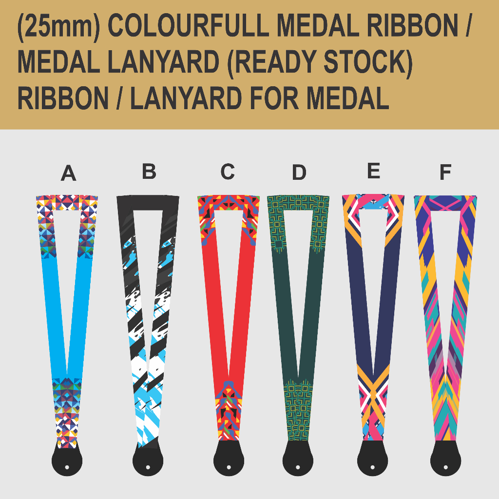 (25mm) COLOURFULL MEDAL RIBBON / MEDAL LANYARD (READY STOCK) RIBBON ...