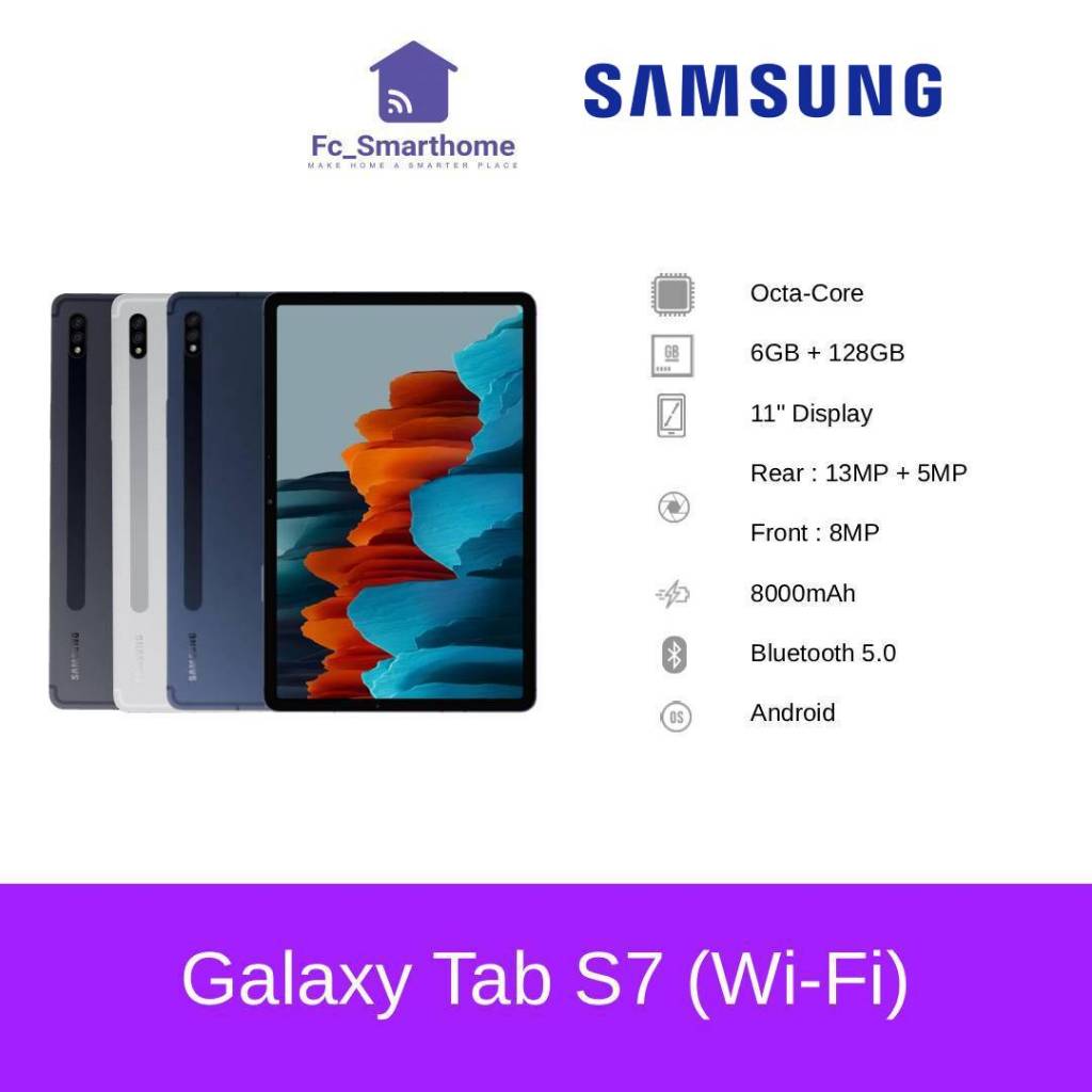 Samsung Galaxy Tab S7 WiFi (6GB + 128GB) | Octa Core | 11" Inch | 498g ...