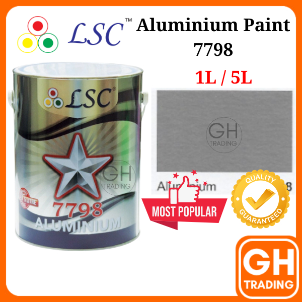 LSC Aluminium Paint 5L 1L Gate Cat Silver Pintu Cat Pagar Besi 7798 ...