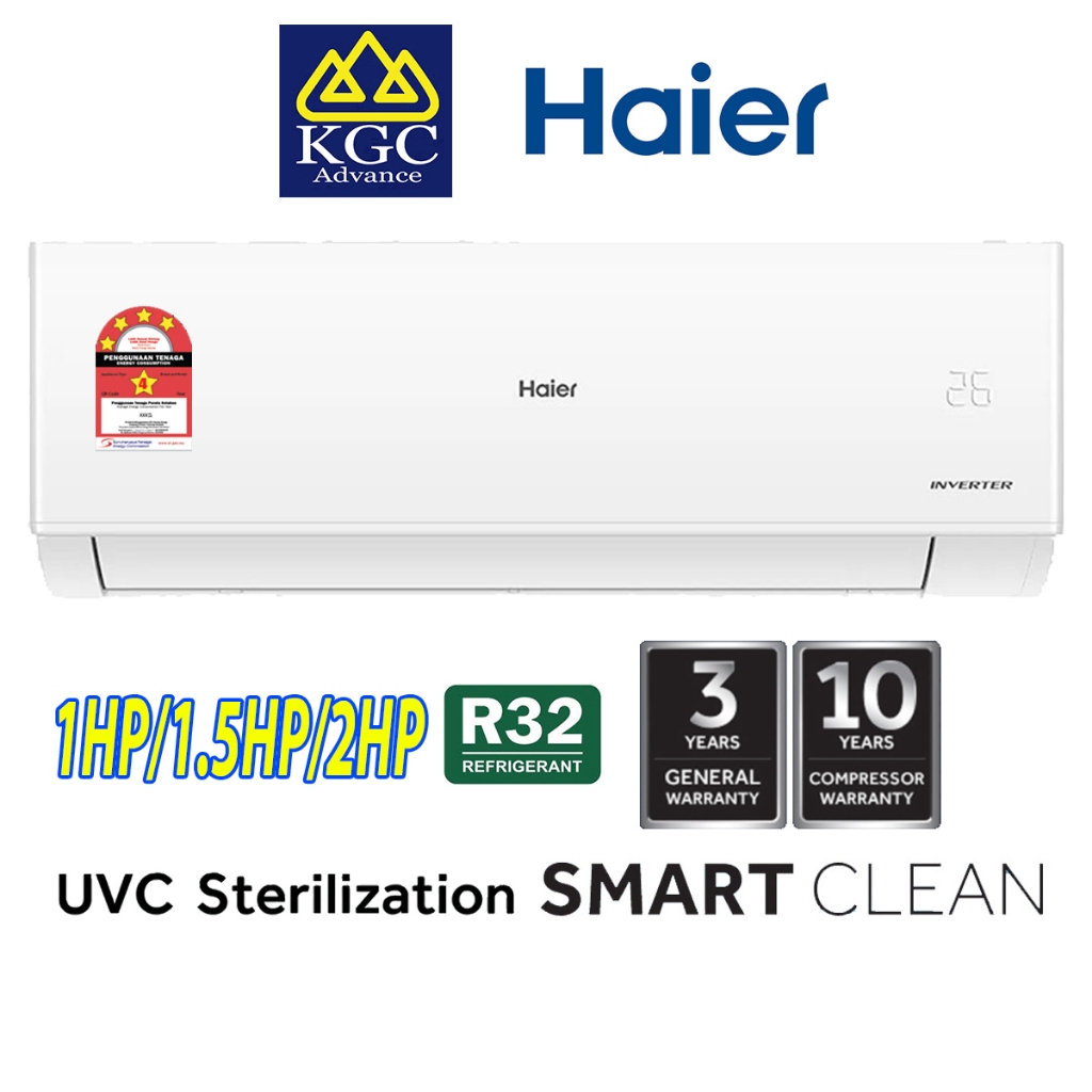 HAIER 1HP / 1.5HP / 2HP R32 Inverter Air Conditioner Aircond HSU ...