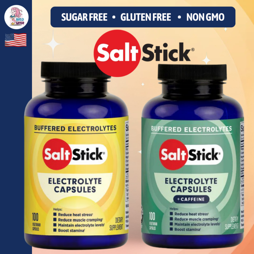 SaltStick Electrolyte 4 Capsules/100 Capsules - Vegan Zero Sugar Low ...